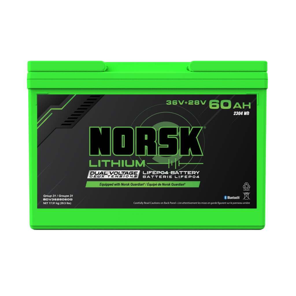36V + 28V 60AH DUAL VOLTAGE LiFePO4 Lithium Battery - Norsk Lithium